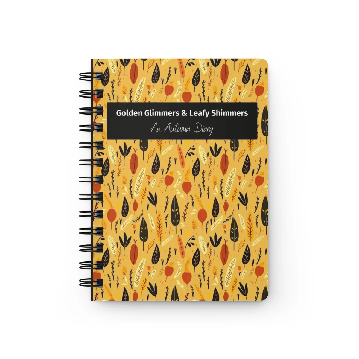 Golden Glimmers & Leafy Shimmers Spiral Bound Journal - NFT Art with ...